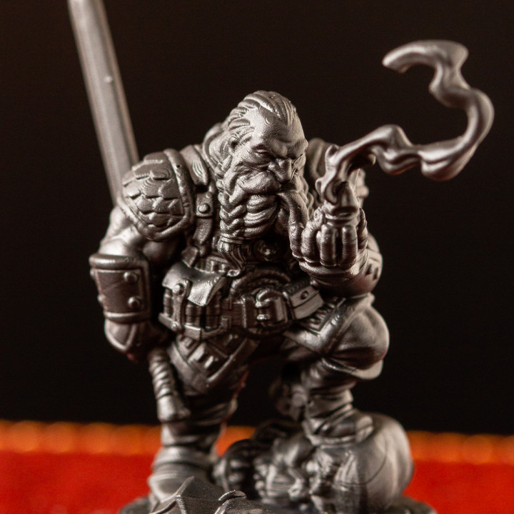 3D Print of Garaldir - Dwarf Witcher - 32mm - DnD - by GolioMad