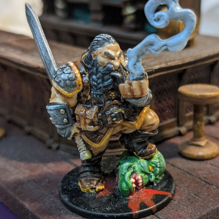3D Print of Garaldir - Dwarf Witcher - 32mm - DnD - by paullindgren