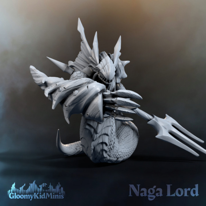 3D Printable Naga Lord by GloomyKidMinis