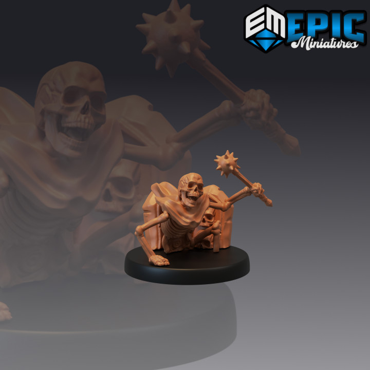 3D Printable Skeleton Army - Mace Warrior / Fighter / Soldier / Grave ...