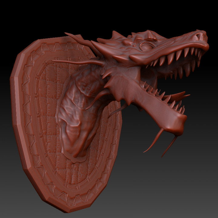 3D Printable Dragon head hunting trophies. Fast Dragon by Ill