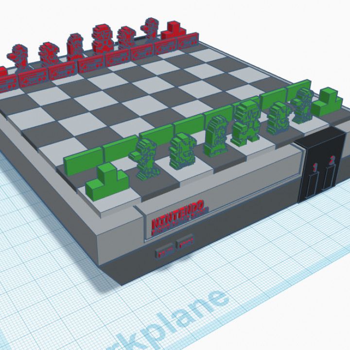 3D Printable Nintendo Entertainment System Chess Set by StRiKe