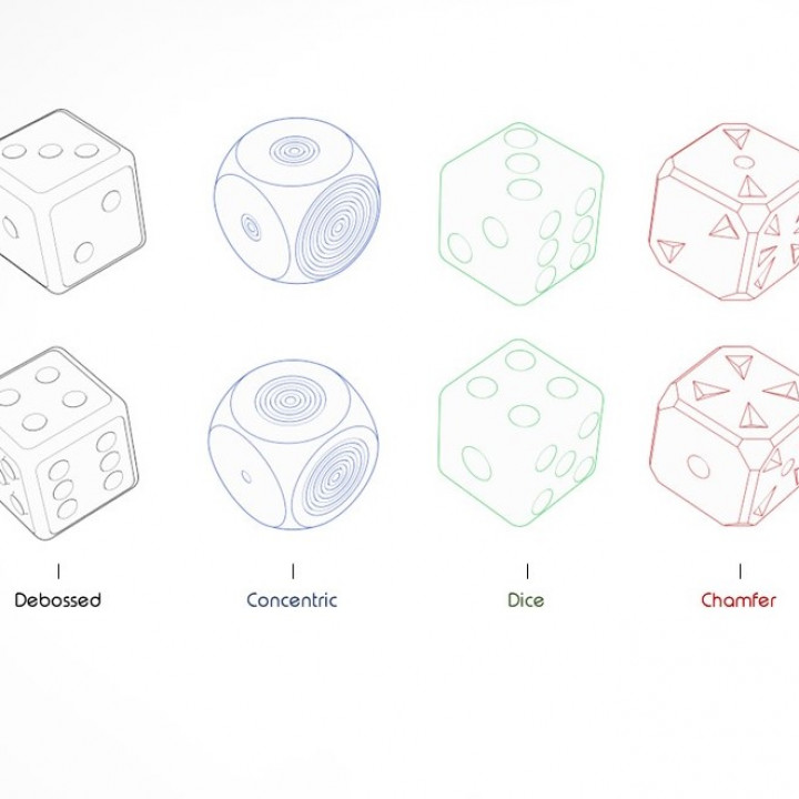 3D Printable Dice set by Tomas Rychter