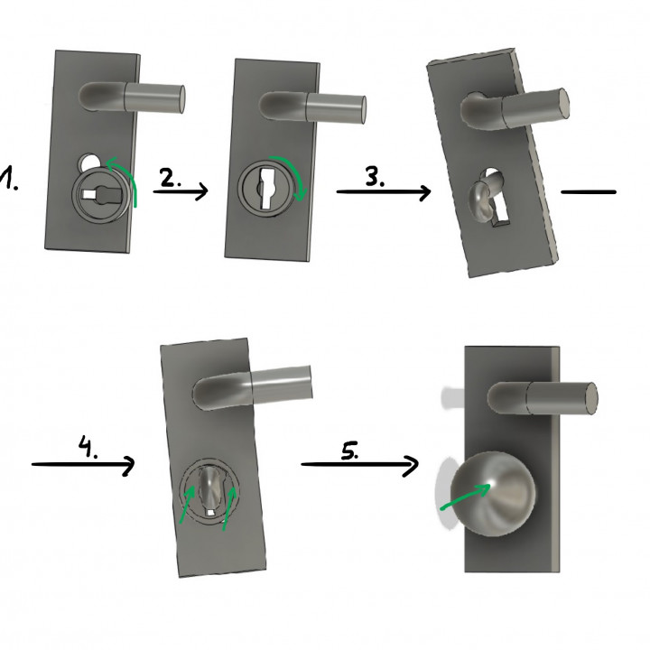 3D Printable Key Knob by Philipp