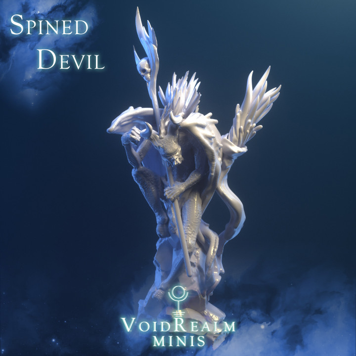 3D Printable Spined Devil by VoidRealm Minis