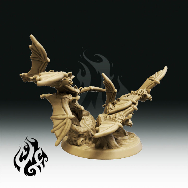 3D Printable Swarm of Bats by Crippled God Foundry