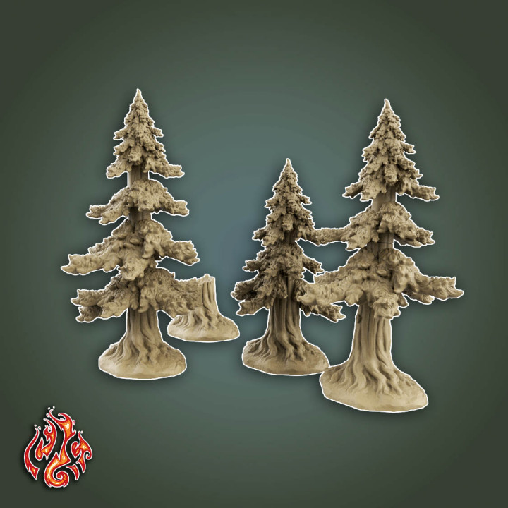 3D Printable Fir trees by Crippled God Foundry