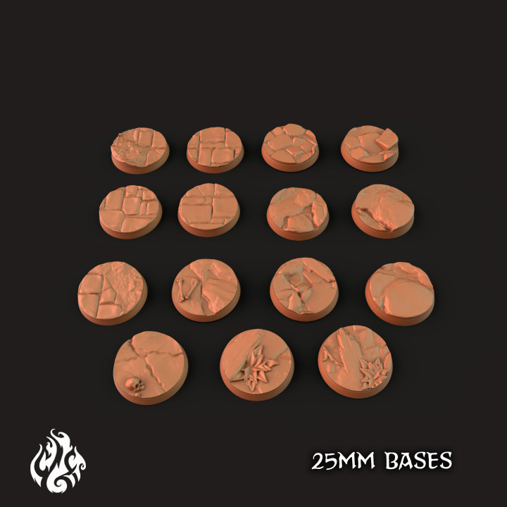 3D Printable Bases Pack (25-60mm) by Crippled God Foundry