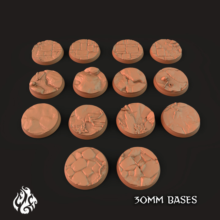 3D Printable Bases Pack (25-60mm) by Crippled God Foundry