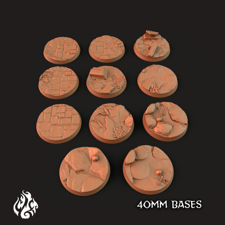 3D Printable Bases Pack (25-60mm) by Crippled God Foundry