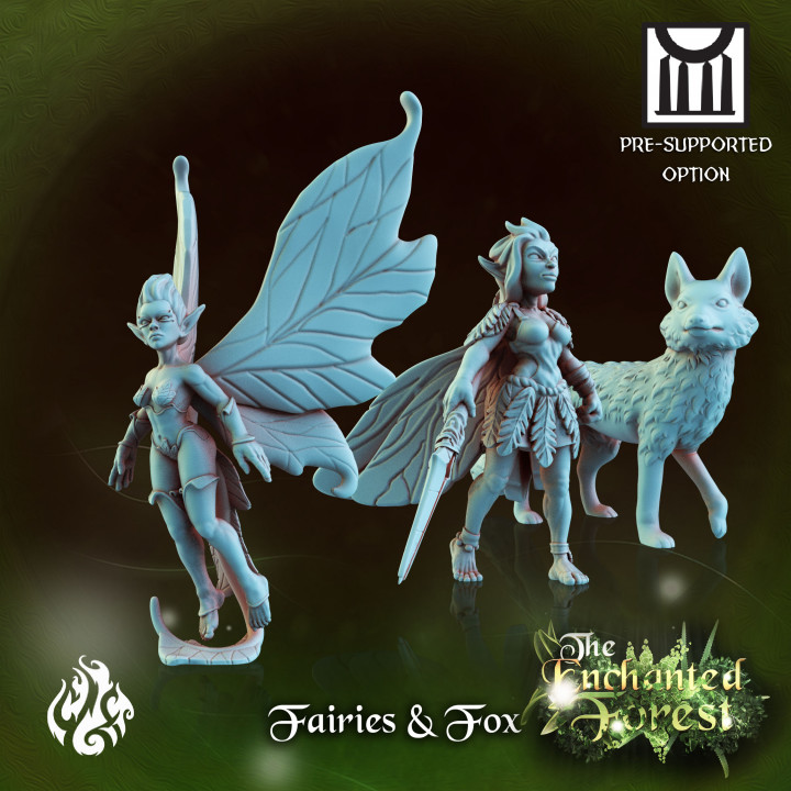 3D Printable Fairies & Fox by Crippled God Foundry