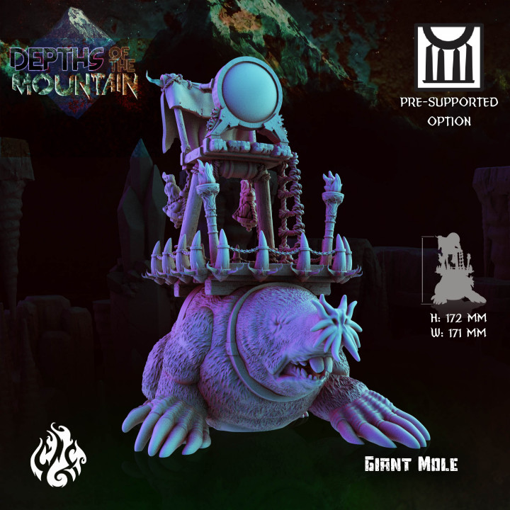 3D Printable Giant Mole mount by Crippled God Foundry