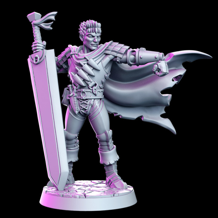 3D Printable Garth - Human soldier- 32mm - DnD by RN Estudio