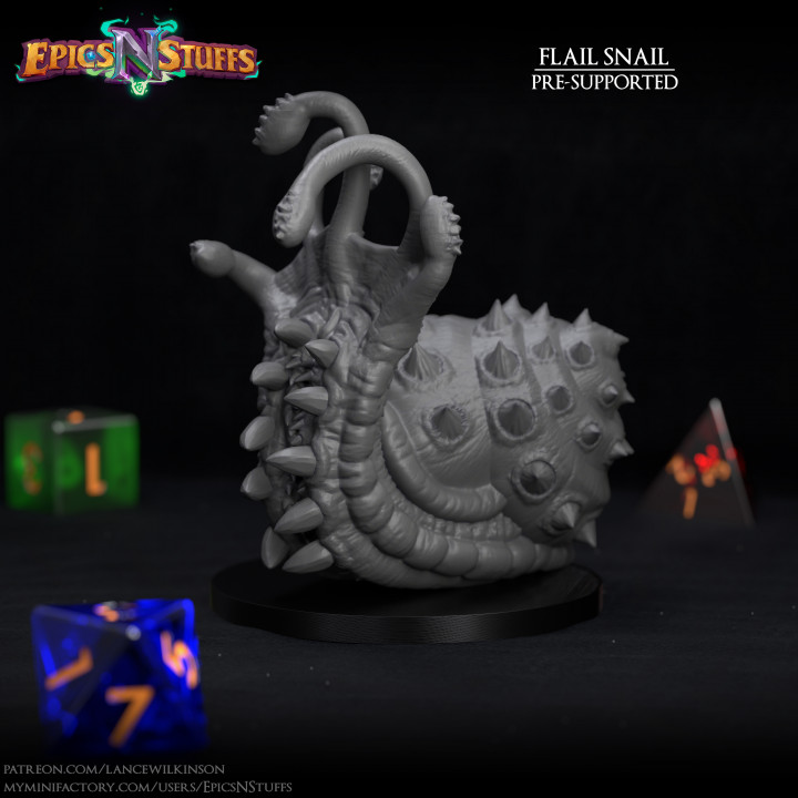 3D Printable Flail Snail Variant Miniature - Pre-Supported by Epics N ...