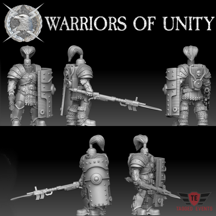 3D Printable Warriors of Unity - Triarius Veteran Cohort by Tagged Events