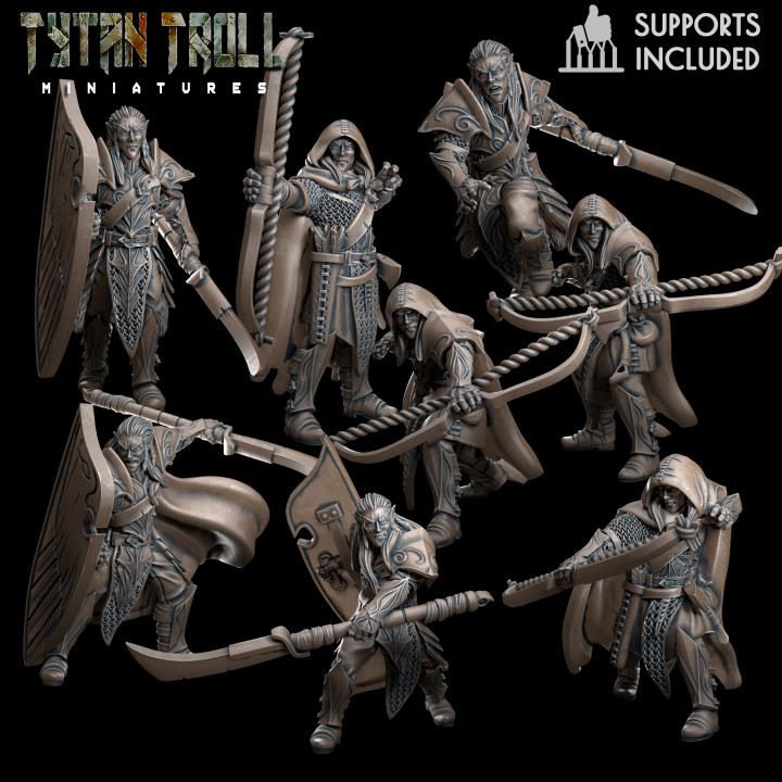 3D Printable Elf Army Pack [Pre-Supported] by TytanTroll Miniatures