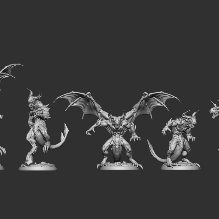3D Printable Devils set 3 miniatures 32mm pre-supported by White ...