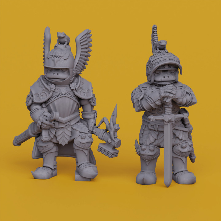 3D Printable Frog Bullywug Knight Commanders by vector.miniatures