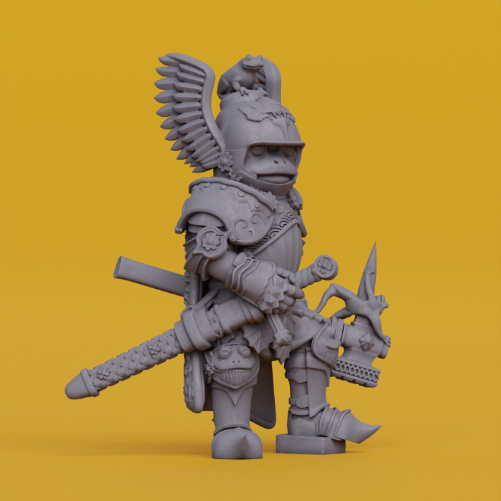 3D Printable Frog Bullywug Knight Commanders by vector.miniatures