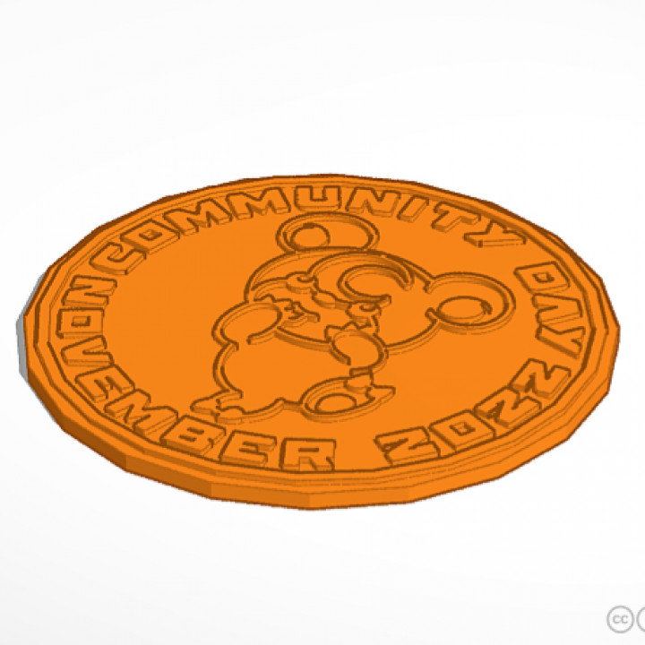 3D Printable Teddiursa Community Day Coin by David Jeffers (Forte)