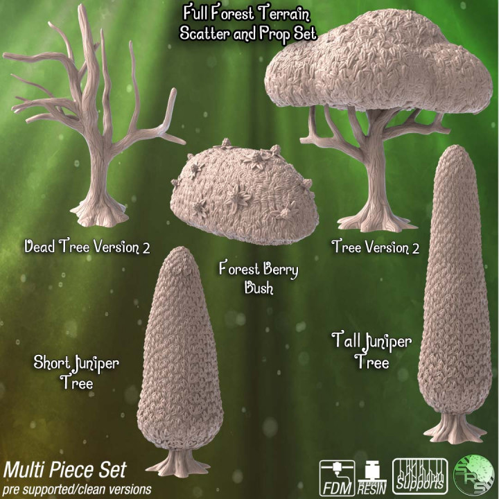 3D Printable Forest Scatter Terrain Set by Sync Ratio Systems