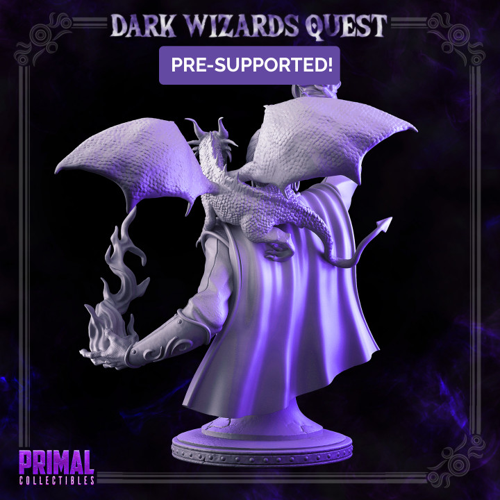 3D Printable Fire Mage - Drago Zhurong - Bust - DARK WIZARDS - MASTERS ...