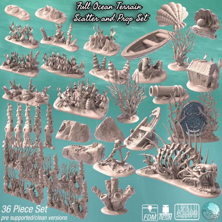 3D Printable Ocean Scatter Terrain Set by Sync Ratio Systems