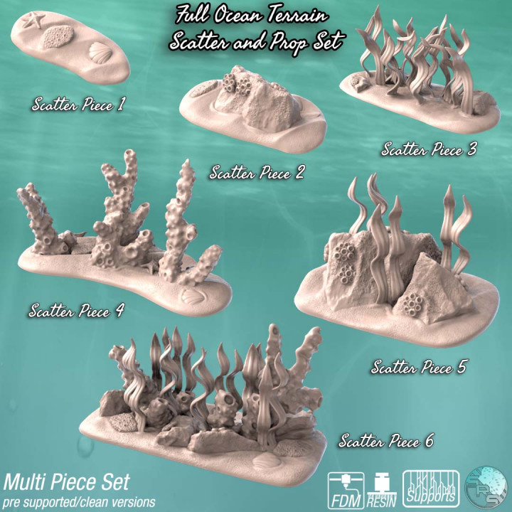 3D Printable Ocean Scatter Terrain Set by Sync Ratio Systems