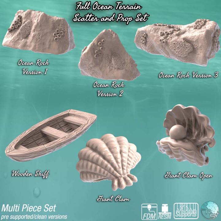 3D Printable Ocean Scatter Terrain Set by Sync Ratio Systems
