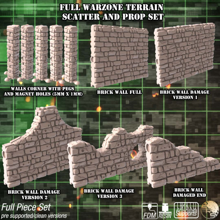 3D Printable Warzone Scatter Terrain Set by Sync Ratio Systems
