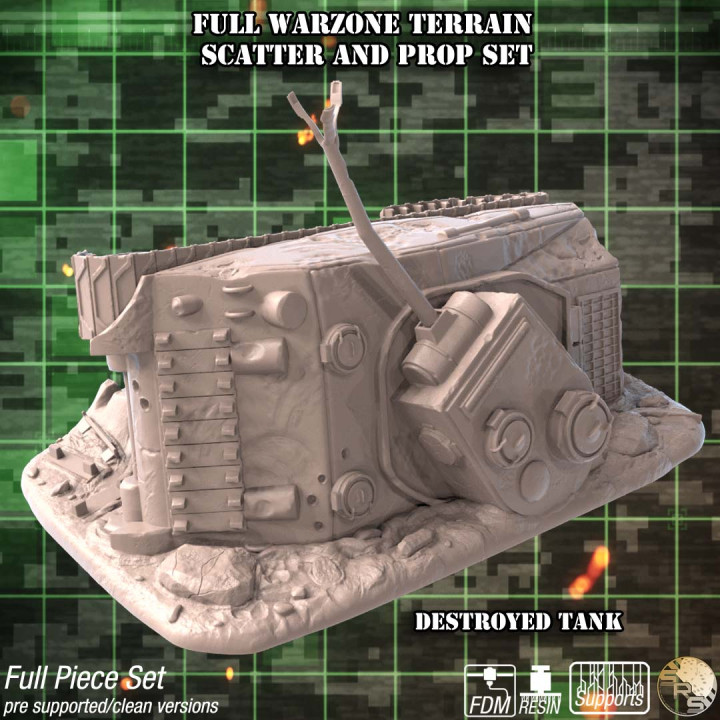 3D Printable Warzone Scatter Terrain Set by Sync Ratio Systems