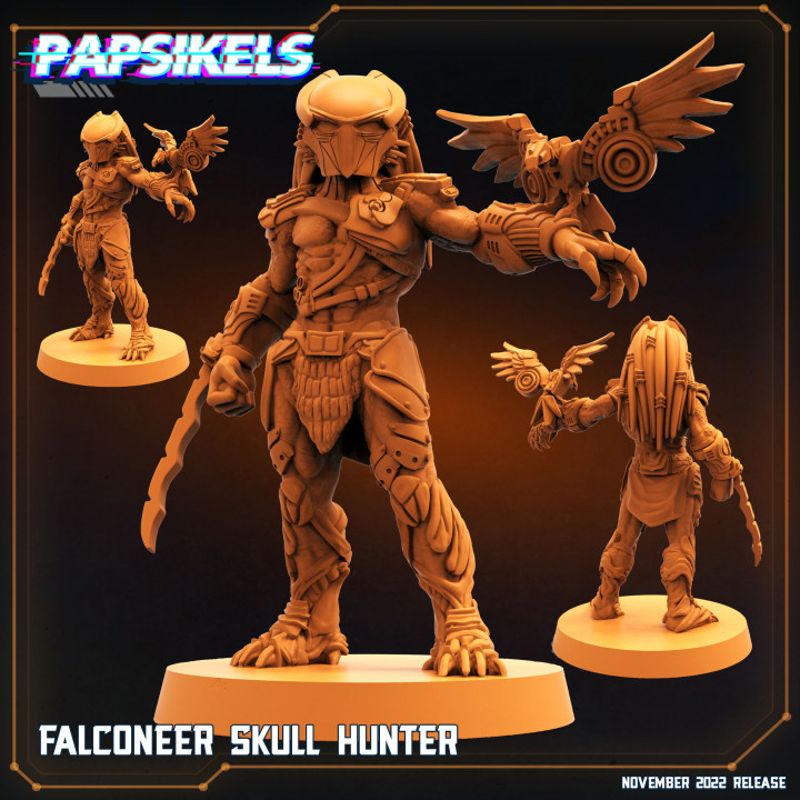 3D Printable FALCONEER SKULL HUNTER by PAPSIKELS MINIATURES