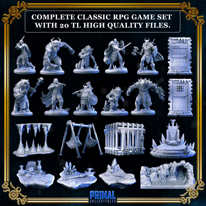 3D Printable 20 miniatures - complete RPG ice expansion game - FREEZING ...