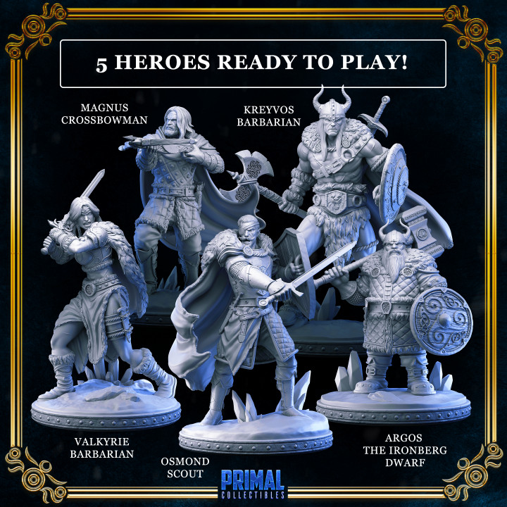 3D Printable 20 miniatures - complete RPG ice expansion game - FREEZING ...