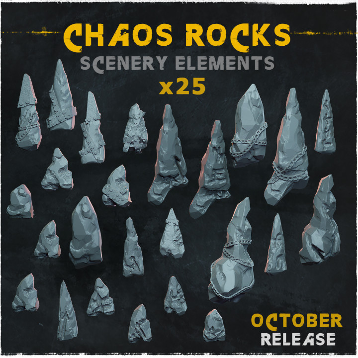 3D Printable Scenery Elements - Chaos Rocks by Zabavka Workshop