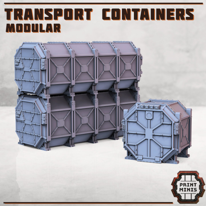 3D Printable Stack City Terrain w/ Containers - Part 1 by Print Minis