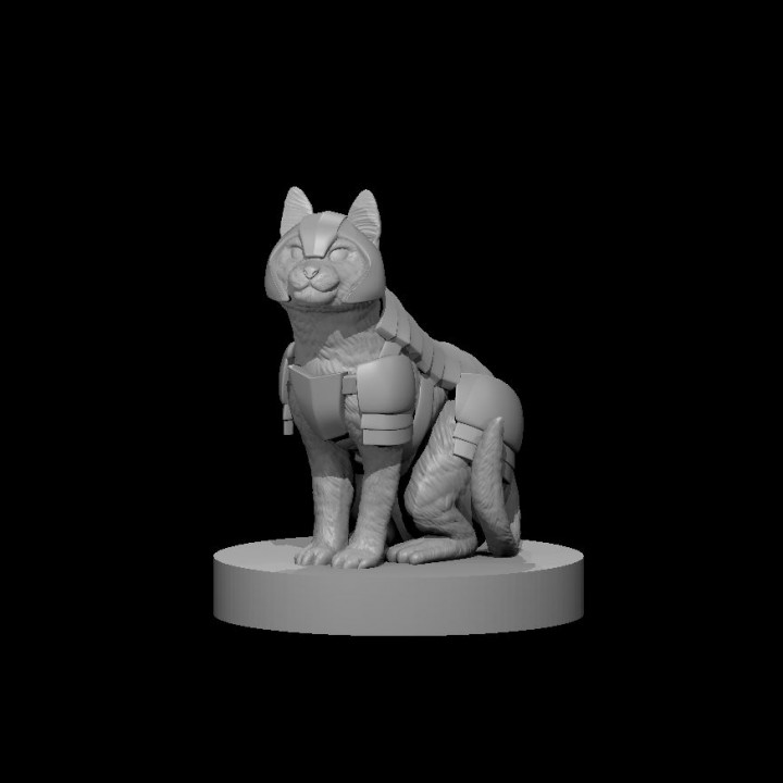 3D Printable Cat in Armor by Miguel Zavala