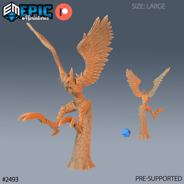 3D Printable Owl Harpy Set / Half Woman Bird Hybrid / Wild Animal Beast ...
