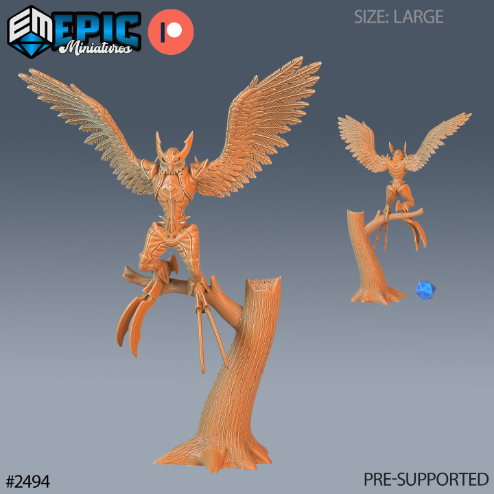 3D Printable Owl Harpy Set / Half Woman Bird Hybrid / Wild Animal Beast ...