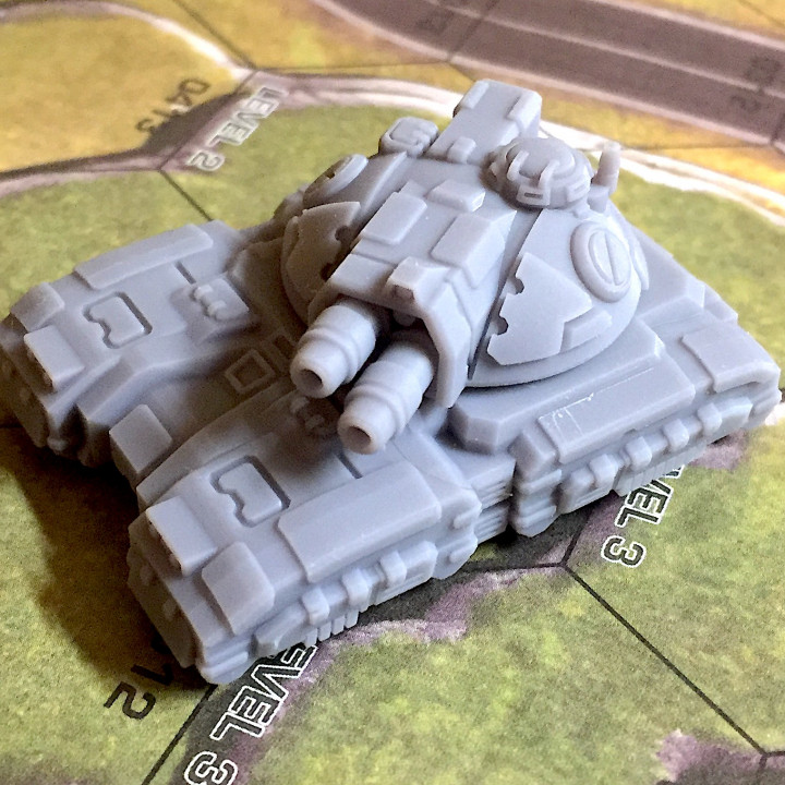 3D Printable DEMOLISHER super-tank 1/285 for Battletech, Dirtside, etc ...