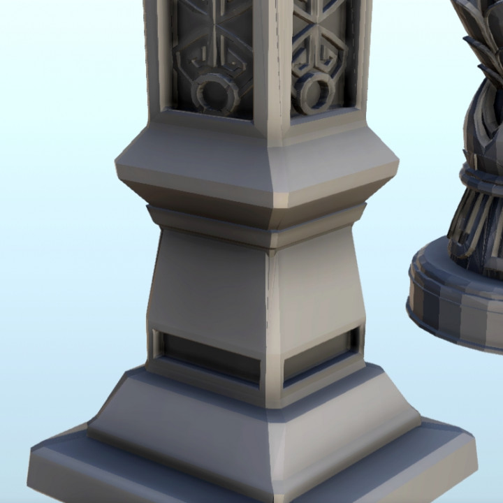 3D Printable Set of six Chinese scuplt lamps 2 - Asia Terrain Clash of ...