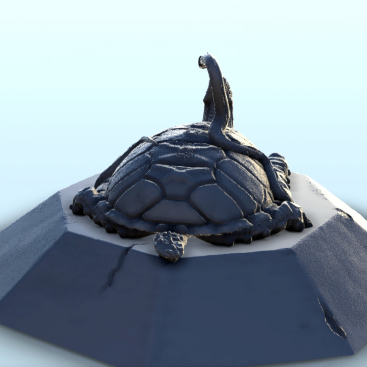3D Printable Statue of snake and turtle seated on base 4 - Asia Terrain ...