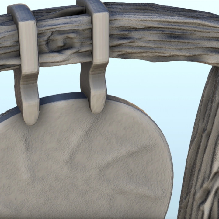 3D Printable Oriental gong on wooden stand 8 - Asia Terrain Clash of ...