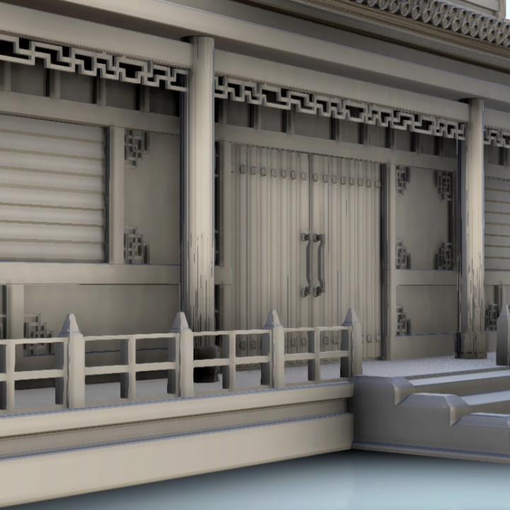 3D Printable Asian house with two-story roof 19 - Asia Terrain Clash of ...