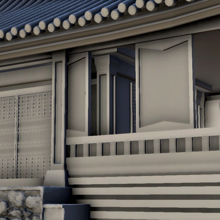 3D Printable Asian house on platform 20 - Asia Terrain Clash of Katanas ...