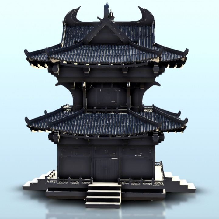 3D Printable Asian tower with floor 21 - Asia Terrain Clash of Katanas ...
