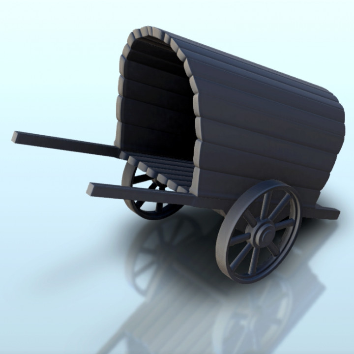 3D Printable Oriental cart with two wheels 1 - Asia Terrain Clash of ...
