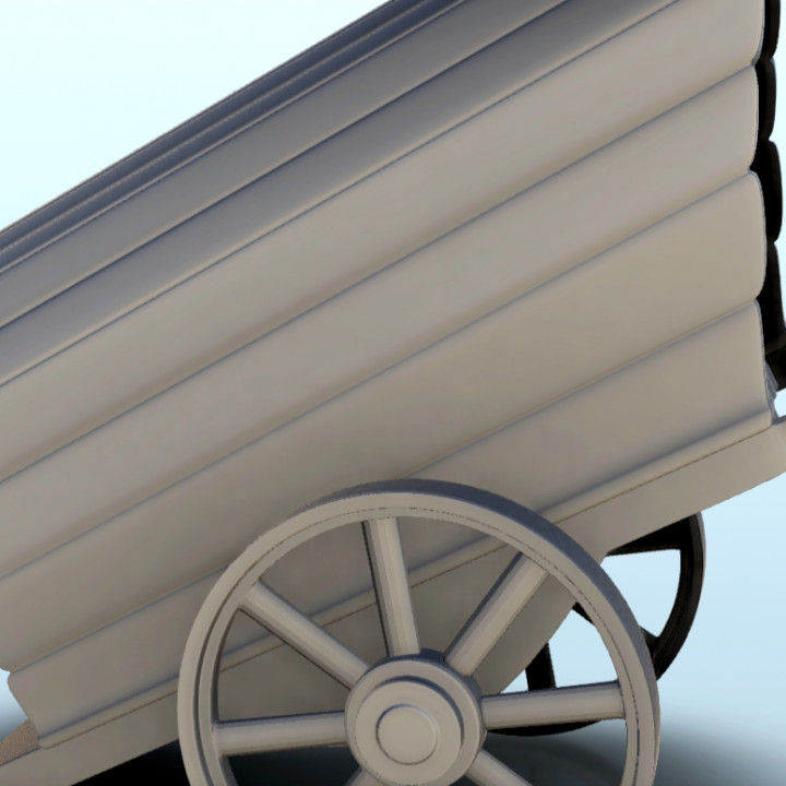 3D Printable Oriental cart with two wheels 1 - Asia Terrain Clash of ...