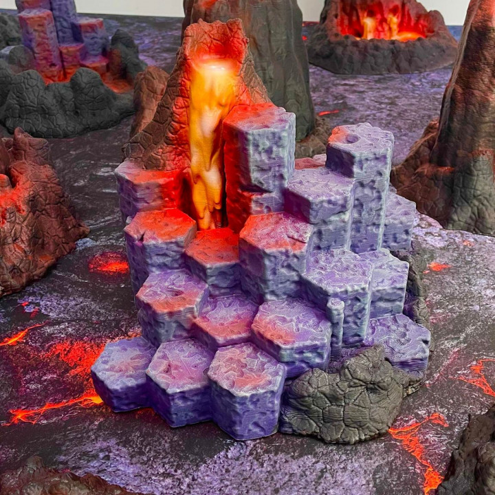 3D Printable Giant Lava Terrain Set by Custom Miniature Maker