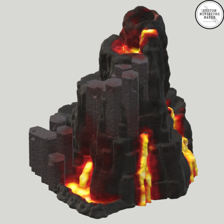 3D Printable Giant Lava Terrain Set by Custom Miniature Maker